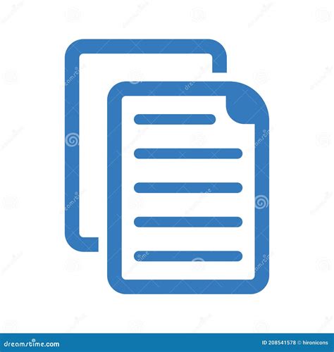 document file copy paste icon blue color vector stock vector