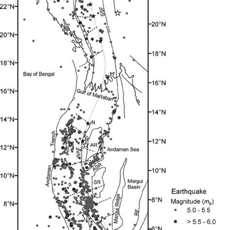 Epicentral Map For The Burmeseandaman And West Sunda Arc Period
