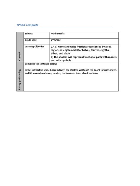 Tpack Template Iwb Pdf