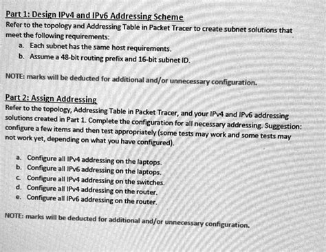 Solved Part Ii Designing An Ipv4 And Ipv6 Addressing Scheme Refer To The Topology And