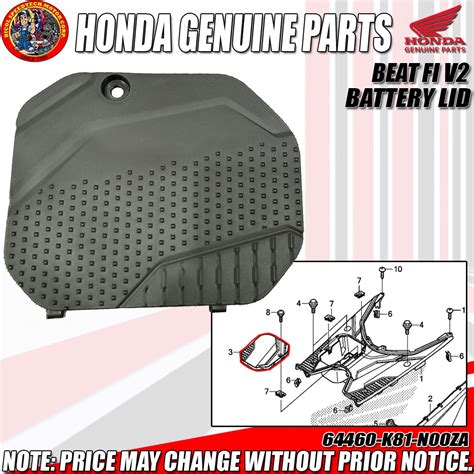 BEAT FI V2 BATTERY LID HPI Genuine 64460 K81 N00ZA Shopee