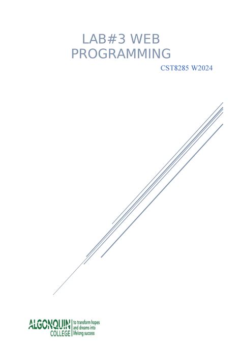 Lab Cst W Lab Web Programming Cst W Lab Objective The