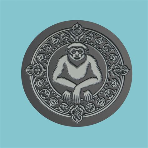 3d File Gibbon Medallion Gibbon 3d Print Model 🦁 ・3d Print Design To Download・cults