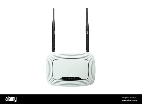 Wi Fi Router With External Antennas Isolated On White Background Stock