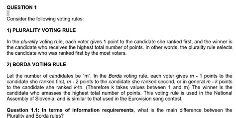 Solved Consider The Following Voting Rules Plurality