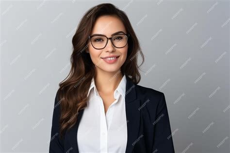 Premium Photo Portrait Of Business Lady On A White Background