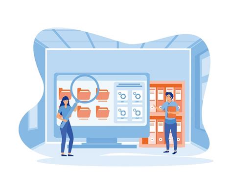 Premium Vector Employees Searching And Indexing File Documents File