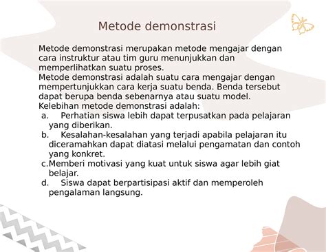Metode Demonstrasi Strategi Belajar Mengajar Metode Demonstrasi