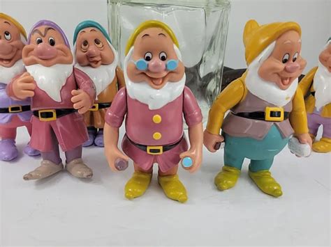Vintage Disney Snow White Seven Dwarfs Poseable Plastic Figures Dopey