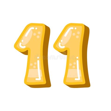 Number 11 Vector Illustration Cool Number Eleven Image Yellow On White Background Stock Vector Number 11 Vector Illustration Cool Number Eleven Image Yellow On White Background Stock Vector