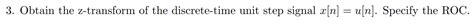 Solved Obtain The Z Transform Of The Discrete Time Unit Chegg