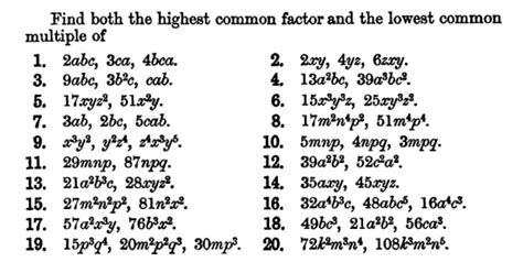 Algebraic Hcf As Well As Lcm Mathematics Basics