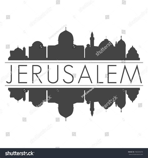 Jerusalem Israel Skyline Vector Art Mirror Stock Vector Royalty Free