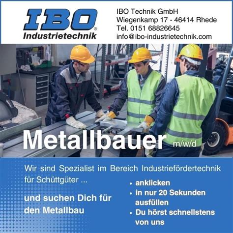 IBO Technik GmbH Metallbauer M W D Gesucht