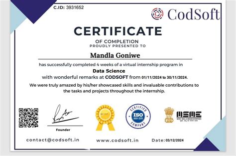 Datascience Internship Machinelearning Careergrowth Dataanalysis Codsoft Learningjourney