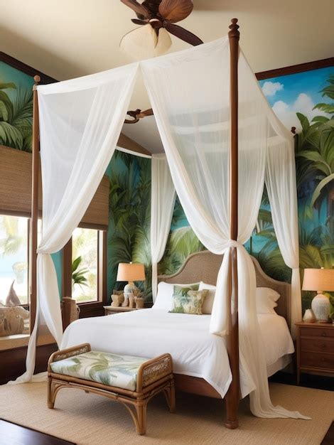 Modern Tropical Bedroom Design Ideas Premium Ai Generated Image