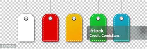 장식와 투명 한 배경에 대 한 현실적인 격리 된 화려한 빈 정가표 쿠폰의 벡터 집합입니다 할인 및 판매의 개념입니다 가격에 대한 스톡 벡터 아트 및 기타 이미지 Istock
