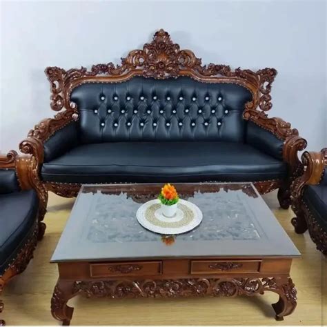 5 Seater Teak Wooden Carved Sofa Set At Rs 48000 Wooden Carved Sofa