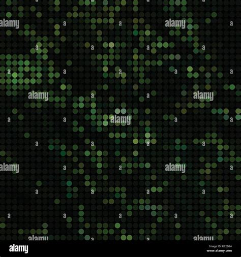 Abstract Vector Colored Round Dots Background Dark Green Stock Vector