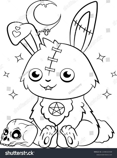 Creepy Kawaii Horror Chibi Coloring Pages Images Stock Photos