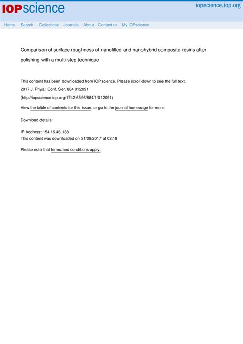Pdf Comparison Of Surface Roughness Of Nanofilled And Nanohybrid Composite Resins After