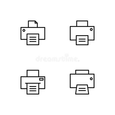 Printer Icon Set Print Icon Printer Sign And Symbol 4 Icons Stock