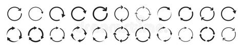 Set Of Circle Arrows Vector Elements Stock Vector Illustration Of