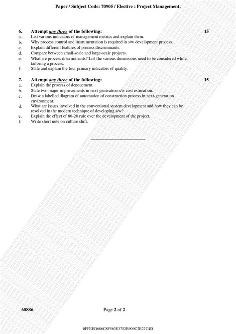 University Of Mumbai T Y B Sc I T Sem VI Elective I Project Management Revised Old