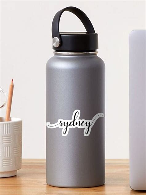 Sydney Custom Name On Delicate Black Cursive Font Sticker For Sale By Tothelua Redbubble