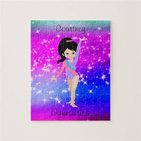 Girls Gymnastics Sparkle Gymnast In Leotard Jigsaw Puzzle Zazzle