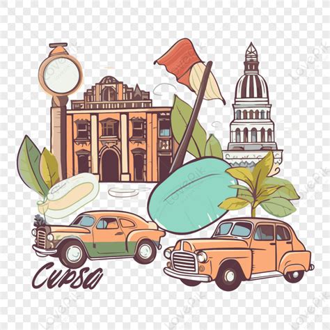 Cuba Clipart Hand Drawn Illustration Of Cuba Icons That Represents Its