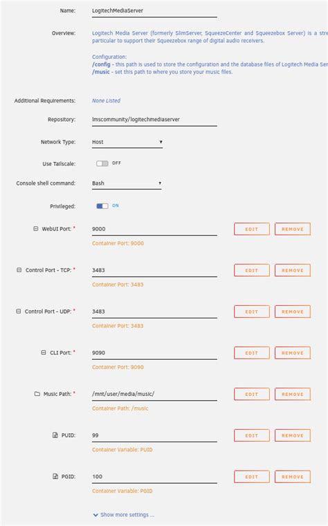 Support Dlandon Lyrion Music Server Docker Containers Unraid