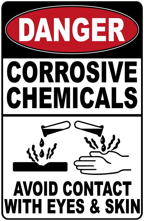 Danger Corrosive Chemicals Sign Vinyl Graphics Business Signs