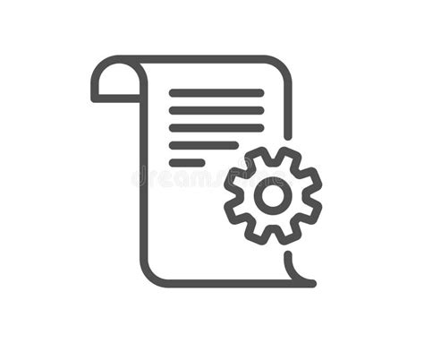 technical documentation line icon instruction sign stock vector