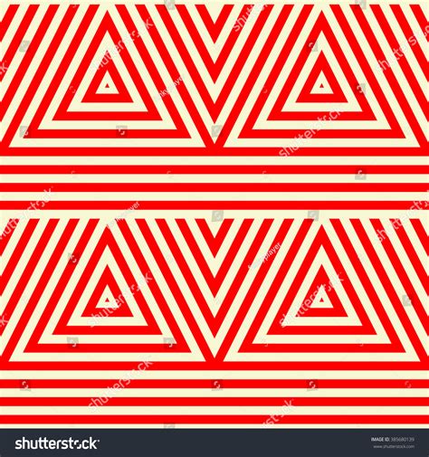 Pattern Symmetric Geometric Ornament Striped Red Stock Vector Royalty