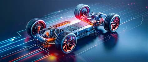 Futuristic Electric Car Chassis Design Generative Ai Stock Illustration Illustration Of