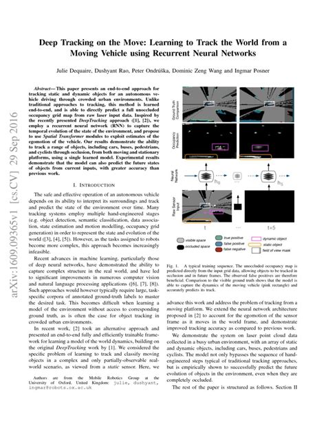 Deep Tracking On The Move Learning To Track The World From A Moving Vehicle Using Recurrent