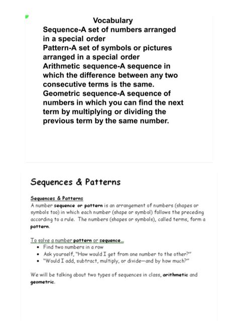 7th Patterns And Sequences