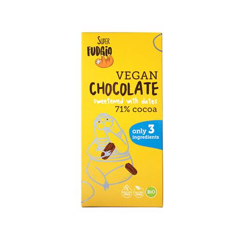 Organic Vegan Gluten Free Chocolate Sweetened With Dates 80g Super Fudgio