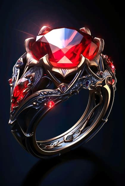 Premium Ai Image Display Of Red Ruby Ring With Black Background