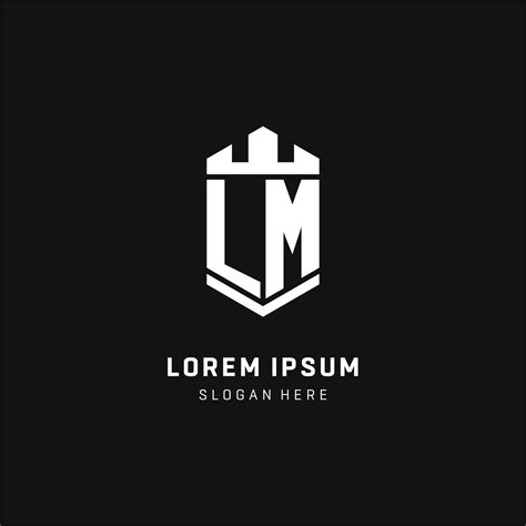 LM Monogram Logo Initial With Crown And Shield Guard Shape Style