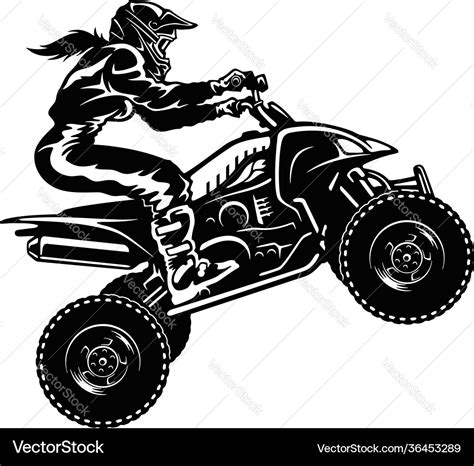 Atv Quad Bike And Sexy Girl Extreme Dirt Vector Image