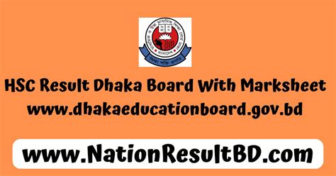 Hsc Result 2024 Dhaka Board With Marksheet Bd