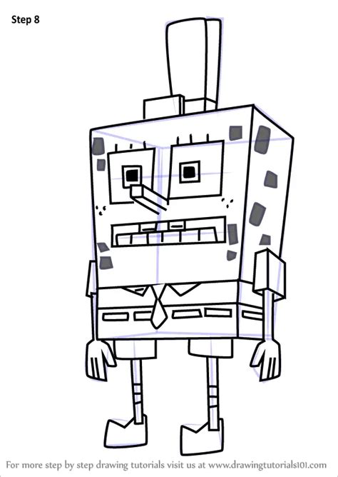 How To Draw Spongetron From Spongebob Squarepants Spongebob Squarepants Step By Step