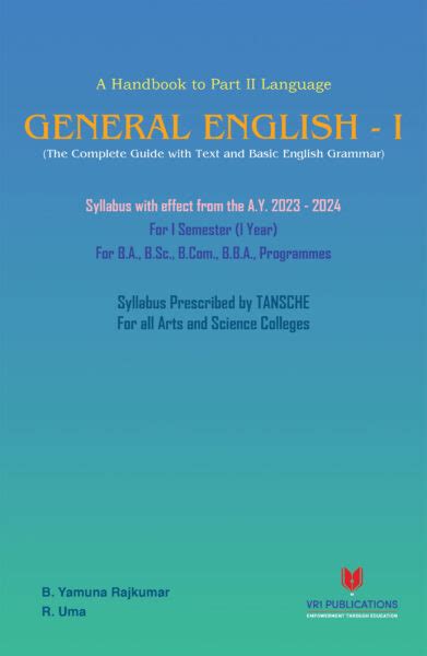 GENERAL ENGLISH I TANSCHE Syllabus