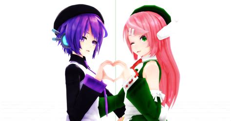 Mmd 桃音 X 唄音 Alexzenのイラスト Pixiv
