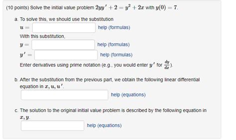 Solved 10 Points Solve The Initial Value Problem