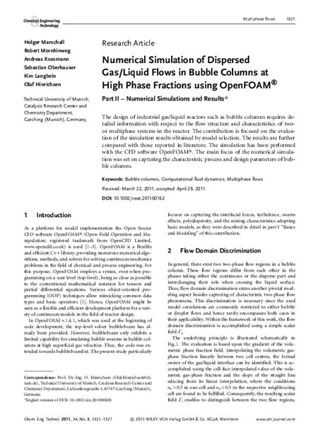 Pdf Numerical Simulation Of Dispersed Gasliquid Flows In Bubble