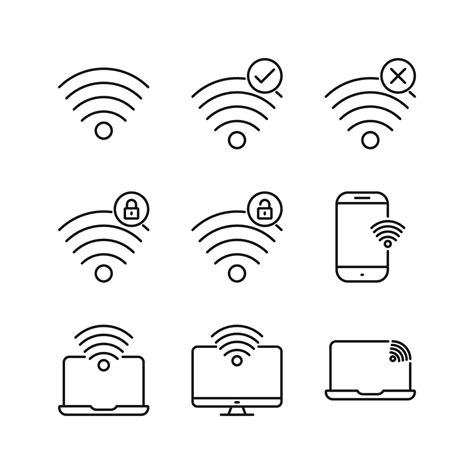 Editable Set Icon Of Wireless Connection Vector Illustration Isolated