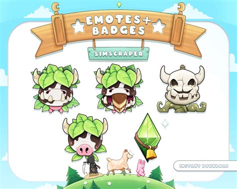 Cowplant The Sims Inspired Twitch Emotes And Badges Games Series Etsy
